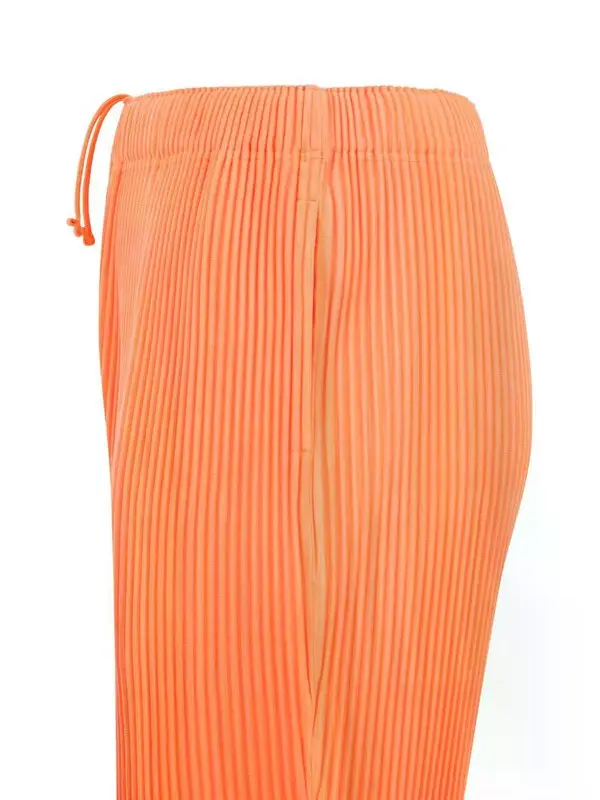 Issey Miyake Pleated Tapered Trousers - Orange