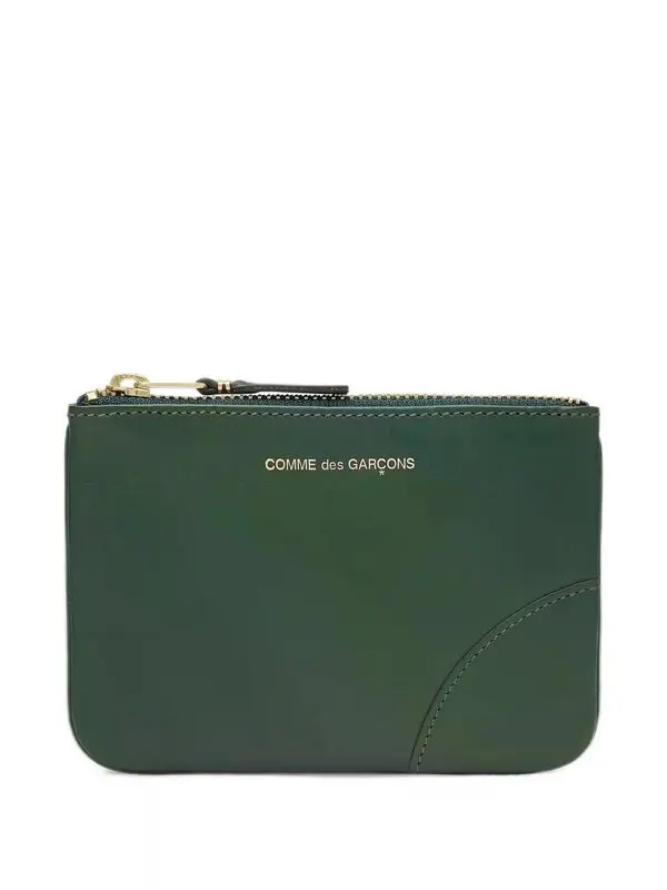 Comme Des Garçons Classic Line Logo-print Top-zip Leather Wallet - Green