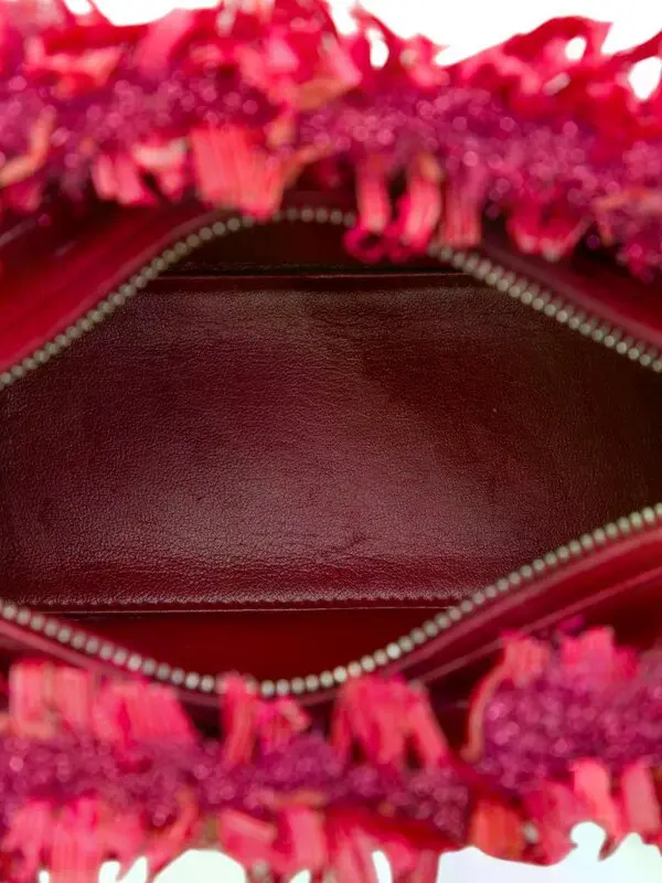 Dior 2012 Medium Tweed Fringe Rhinestone Lady Satchel