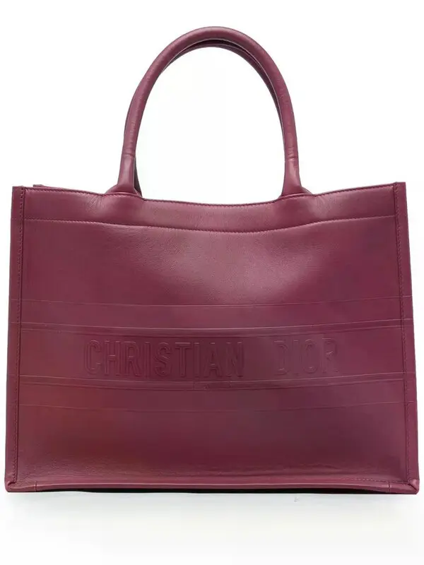 Dior 2020 Medium Embossed Leather Book Tote Bag