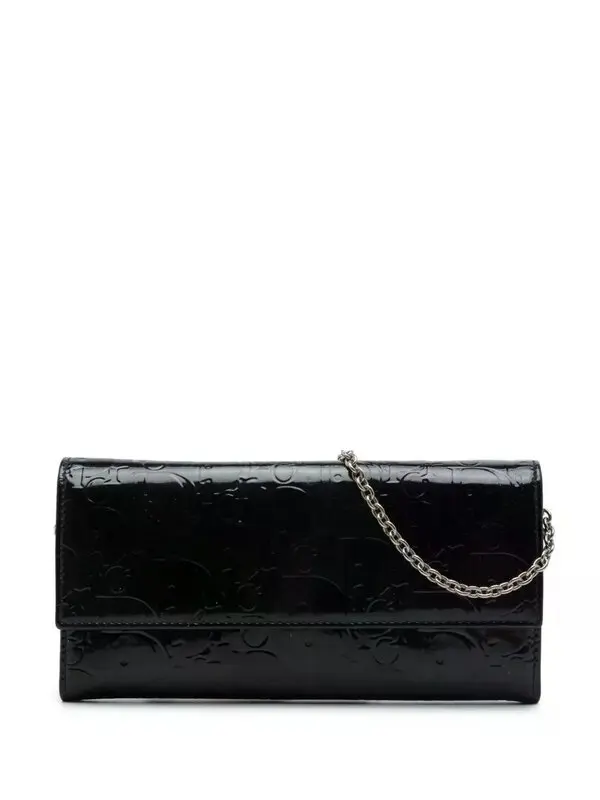 Dior 2007 Oblique Patent Leather Wallet On Chain Crossbody Bag