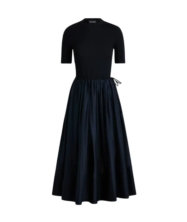 Scanlan Theodore Polished Voile Sweater Dress - Navy
