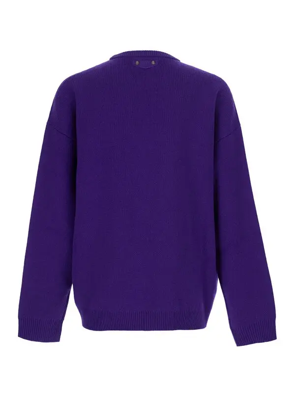 Balenciaga Violet Crewneck Sweater With Logo Detail