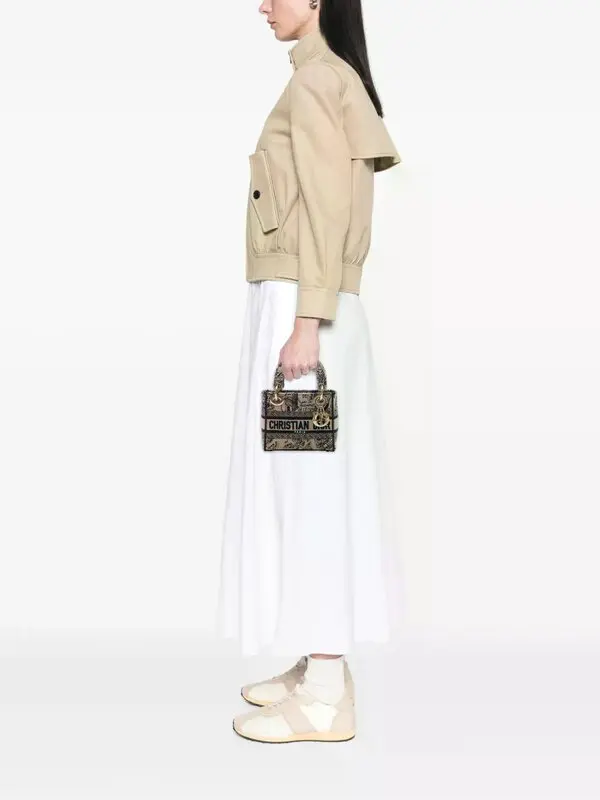 Dior 2023 Mini Embroidered Canvas Plan De Paris Lady D Lite Satchel