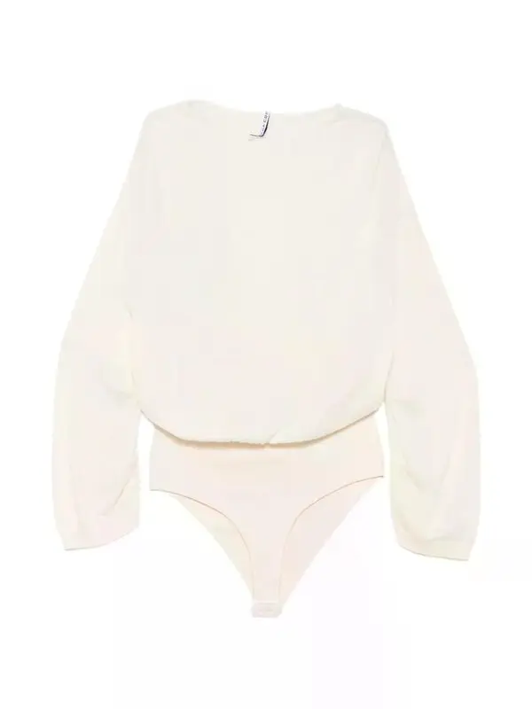 Liviana Conti Boat-neck Long-sleeve Knitted Bodysuit - Neutrals