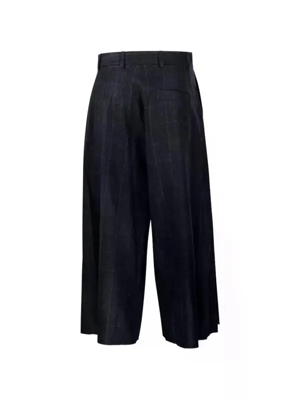 Sibel Saral Windowpane-check Cropped Trousers - Black