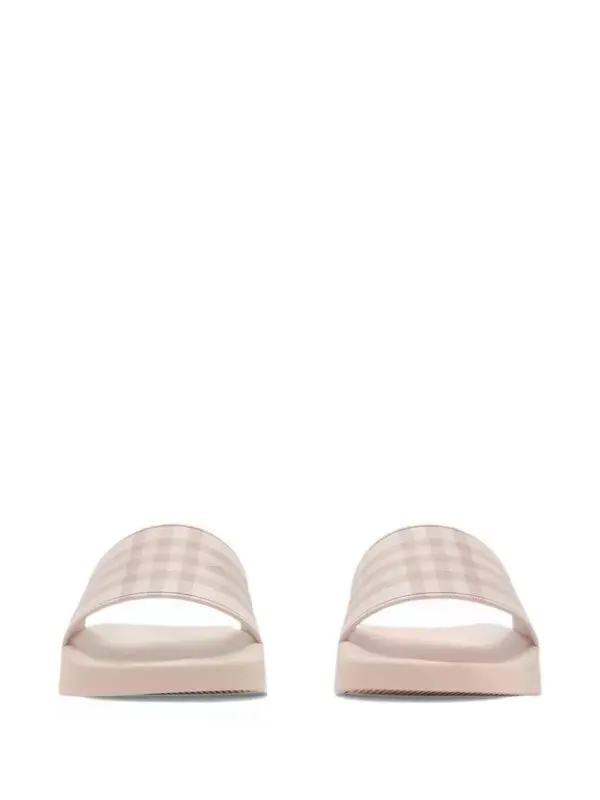 Burberry Check Slides - Neutrals