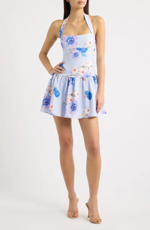 HELLO MOLLY Lovers Lane Floral Halter Minidress