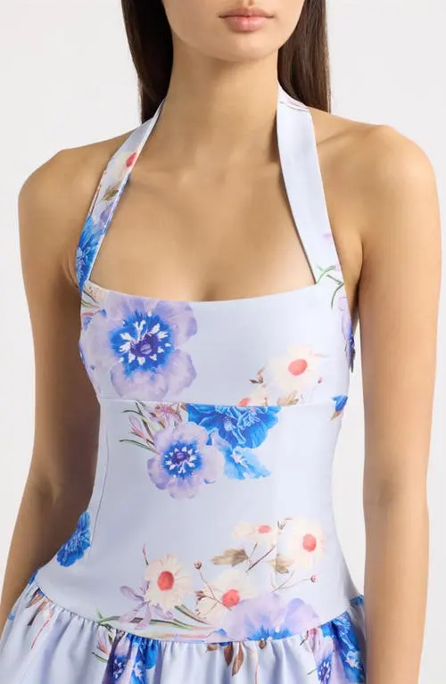 HELLO MOLLY Lovers Lane Floral Halter Minidress