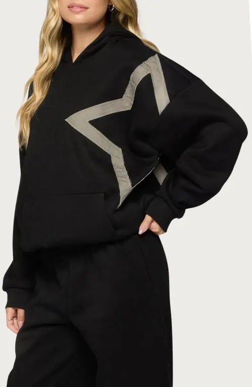 EDIKTED Starly Oversize Star Appliqué Hoodie