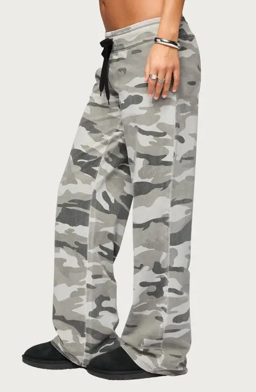 EDIKTED Kenan Camo Straight Leg Sweatpants