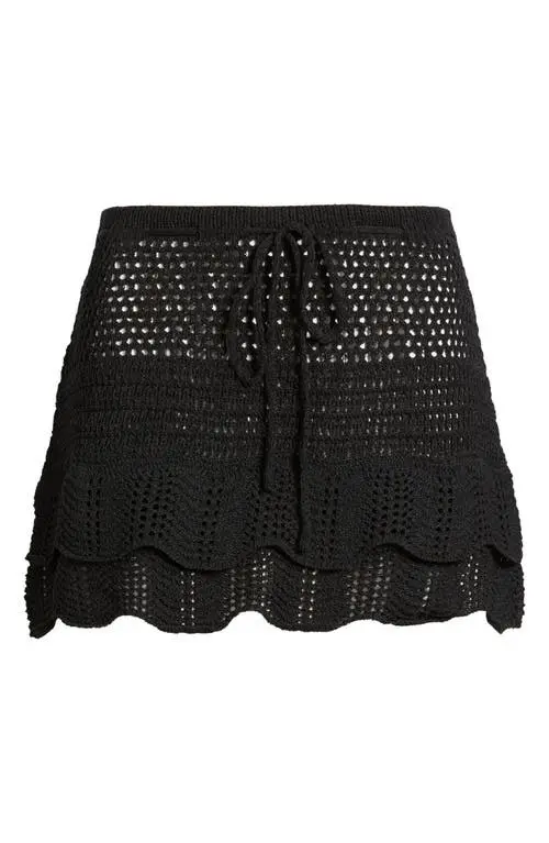 HELLO MOLLY Palm Shade Knit Miniskirt