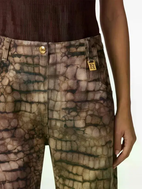 Elisabetta Franchi Crocodile-print Trousers