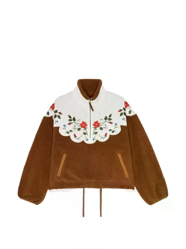 The Great. The Plush Wildflower Sweatshirt - Brown