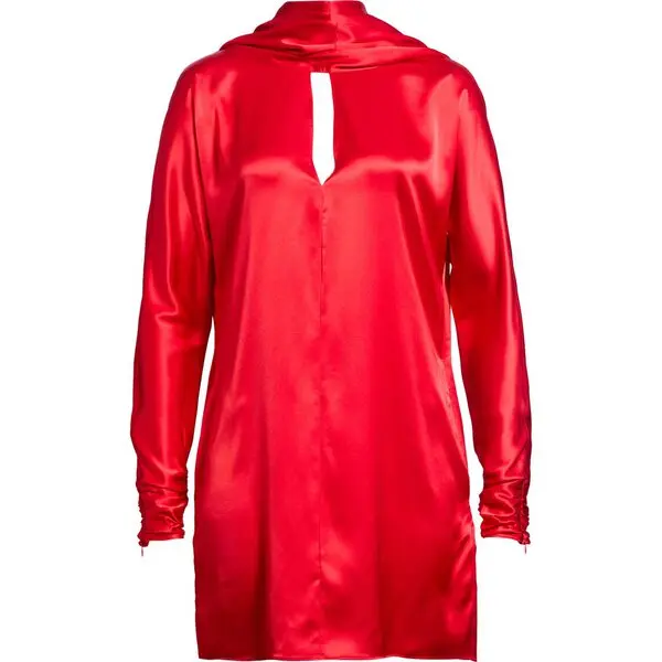 REISS Ottilie Cowl Neck Satin Minidress - Red