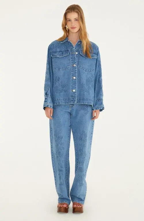 Farm Rio Garden Tiles Embroidered Jacket