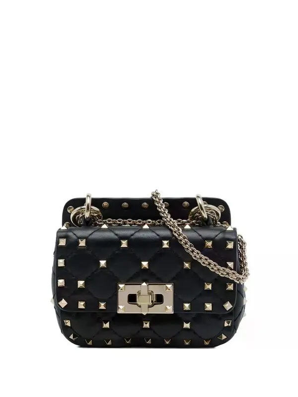 Valentino Garavani 2000-2017 Micro Nappa Rockstud Spike Satchel - Black
