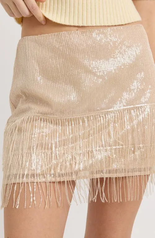 EN SAISON Sabrina Sequin Fringe Miniskirt