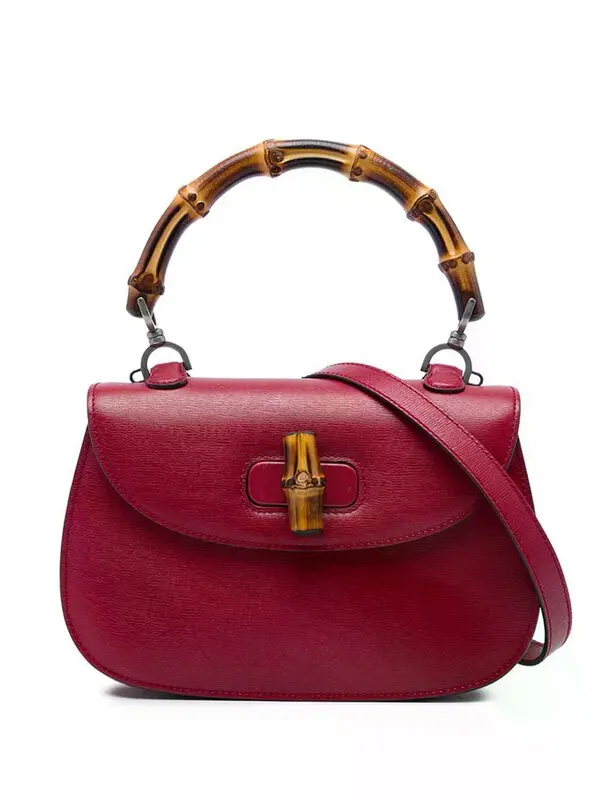 Gucci 2016-2026 Medium Calfskin Bamboo Top Handle Bag Satchel