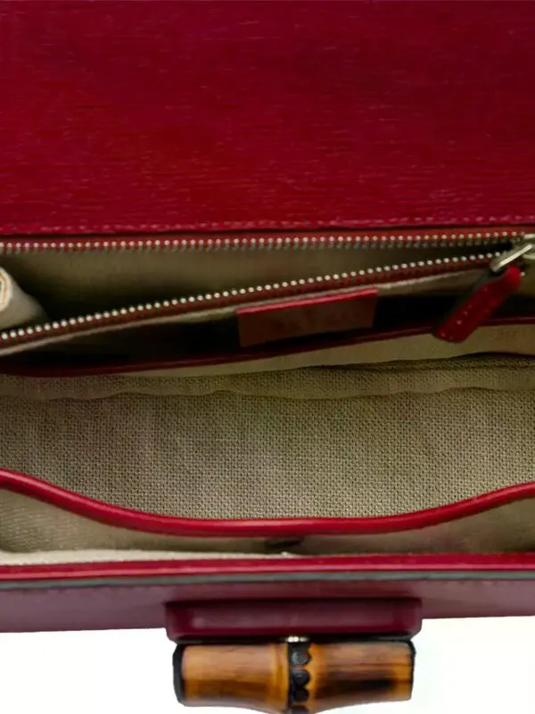 Gucci 2016-2026 Medium Calfskin Bamboo Top Handle Bag Satchel