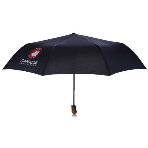 CANADA WEATHER GEAR Compact Auto Open Travel Umbrella - Black
