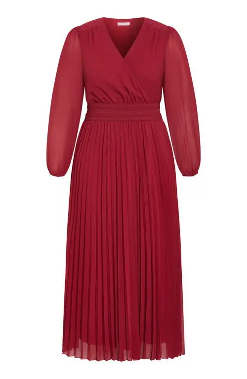 City Chic Georgina Pleated Maxi Dress - Sienna
