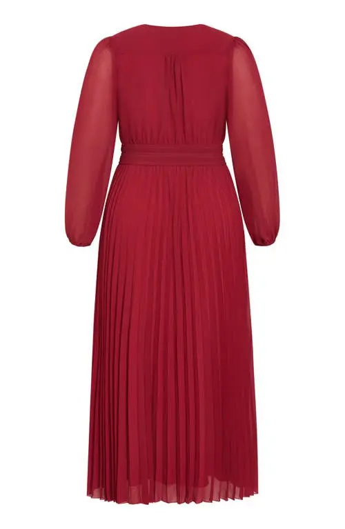 City Chic Georgina Pleated Maxi Dress - Sienna
