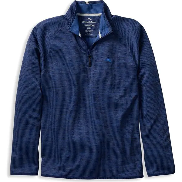 Tommy Bahama Big & Tall Palm Pro Half-zip Islandzoneâ® Sweatshirt - Maritime