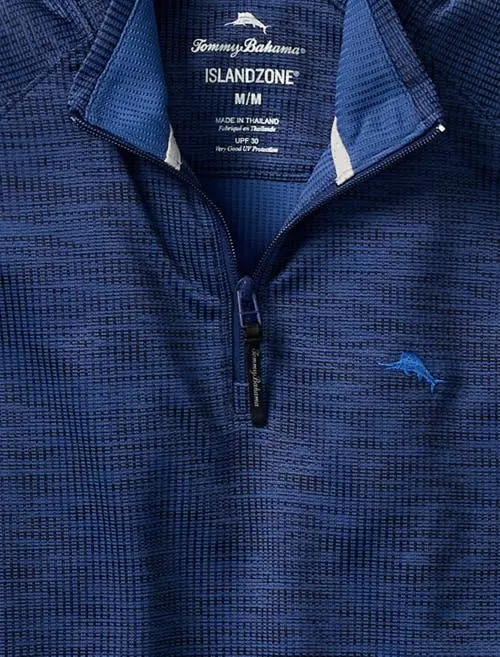 Tommy Bahama Big & Tall Palm Pro Half-zip Islandzoneâ® Sweatshirt - Maritime