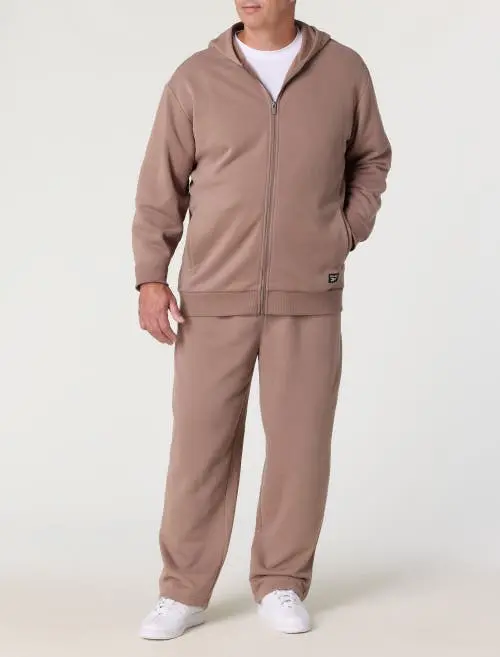 REEBOK Big & Tall Lux Offday Front-zip Hoodie - Putty
