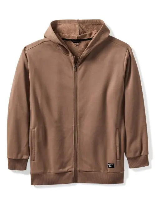 REEBOK Big & Tall Lux Offday Front-zip Hoodie - Putty