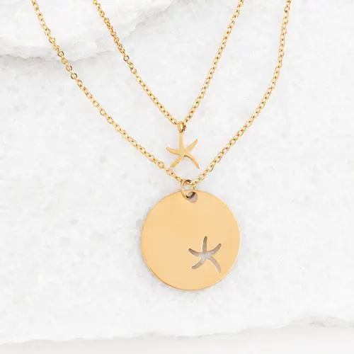 STARFISH PROJECT Community Starfish Pendant Necklace Set - Gold