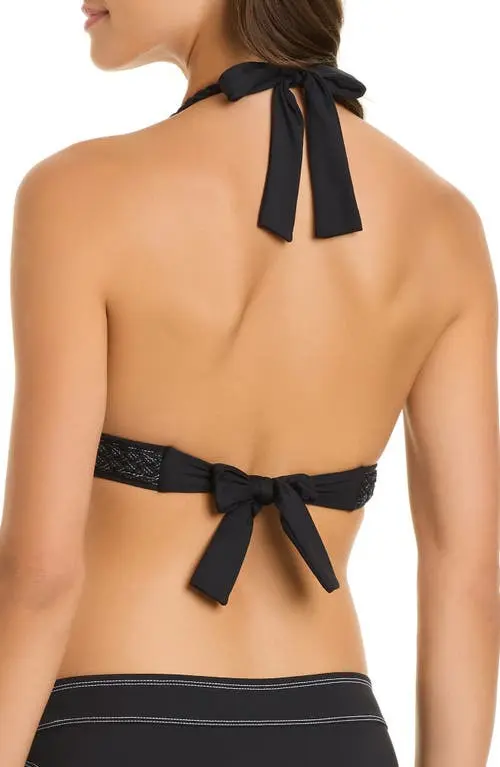 BLEU BY ROD BEATTIE Stitched Halter Bikini Top - Black