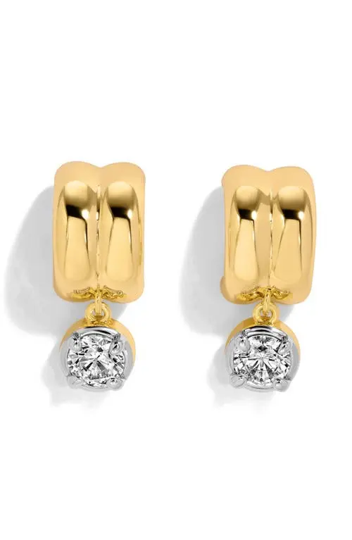 Lili Claspe Odette Small Cubic Zirconia Round Huggie Hoop Earrings - Two Tone