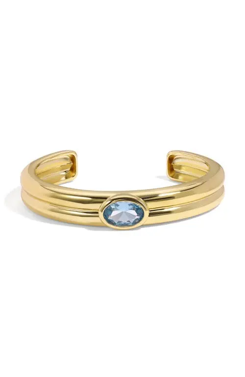 Lili Claspe Aqua Romy Fluted Cuff Bracelet - Gold