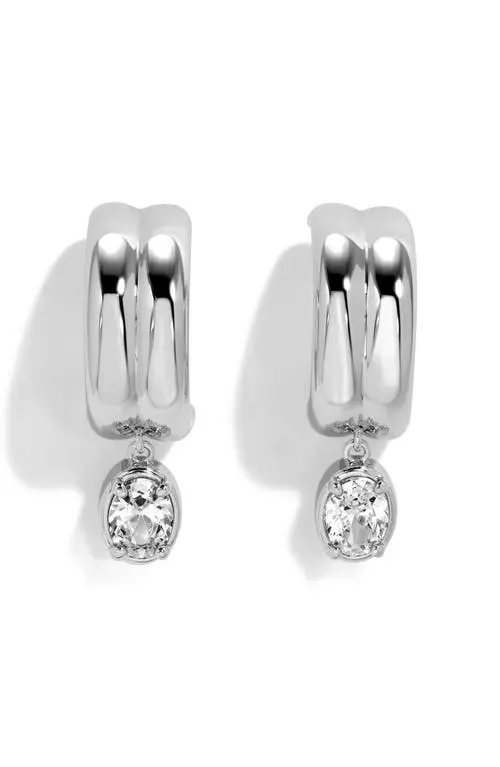 Lili Claspe Odette Oval Hoop Earrings - Silver