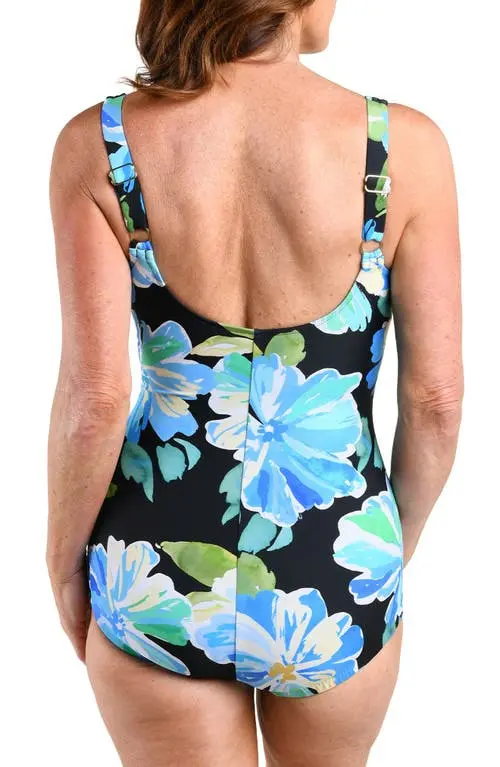 MAXINE OF HOLLYWOOD Belize Breeze Ruched One-piece Swimsuit