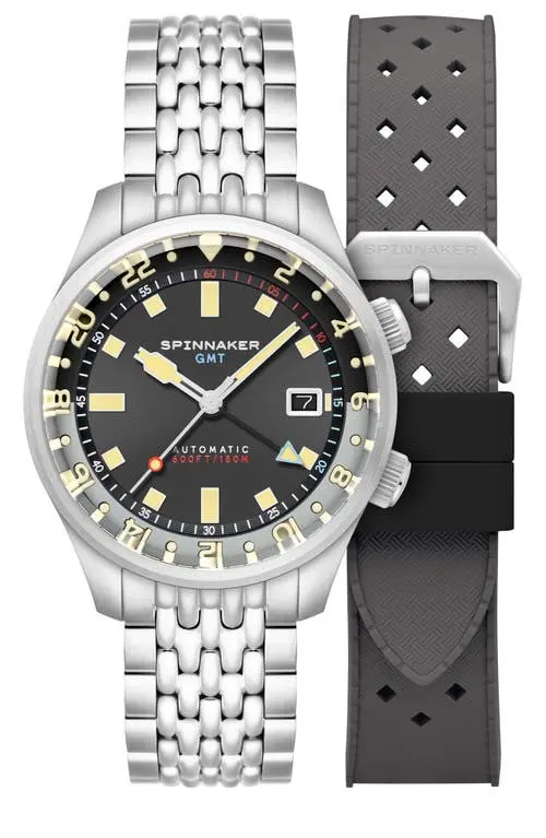 SPINNAKER Bradner Gmt Automatic Bracelet Watch - Grey