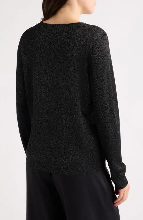 Eileen Fisher U-neck Metallic Wool Sweater