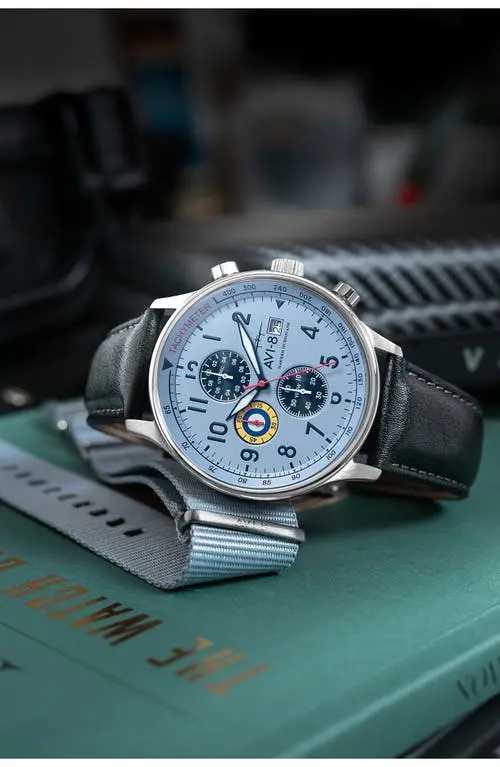 AVI-8 Hawker Hurricane Classic Chronograph Watch - Grey