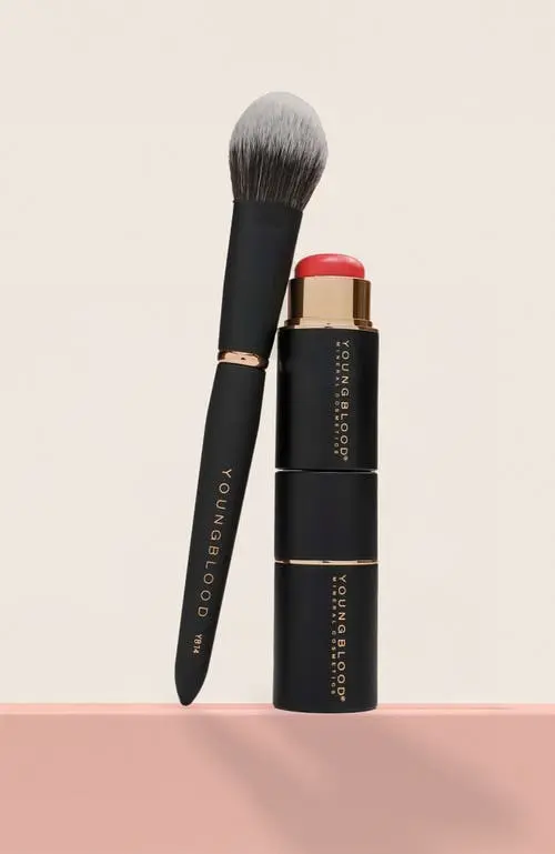 YOUNGBLOOD MINERAL COSMETICS Yb14 Multi-tasker Crème Blush Luxe Brush