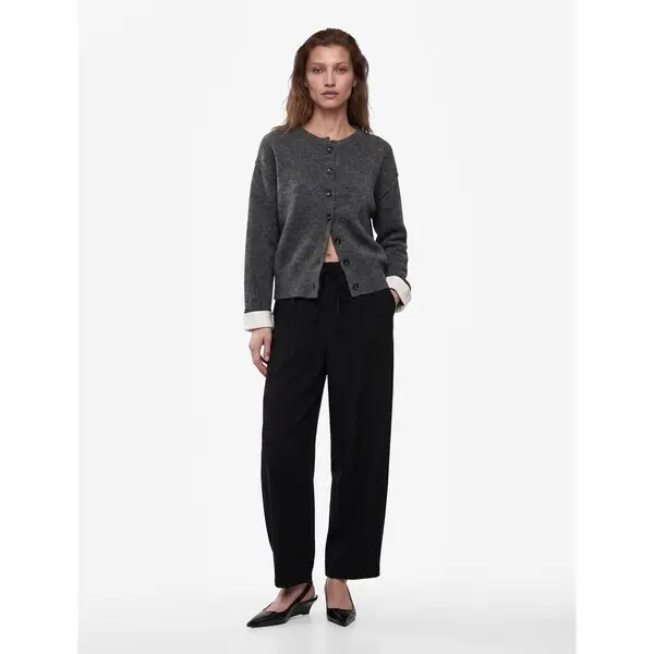 Koton Relaxed Wide Leg Drawstring Barrel Pants - Black