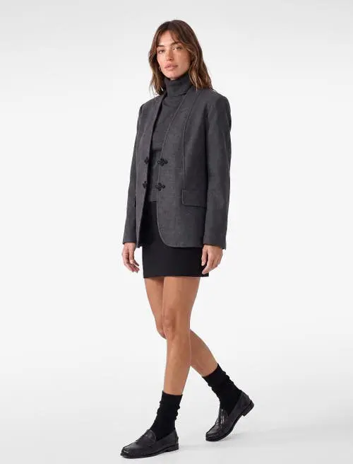 Koton Collarless Blazer Jacket With Frog Closure