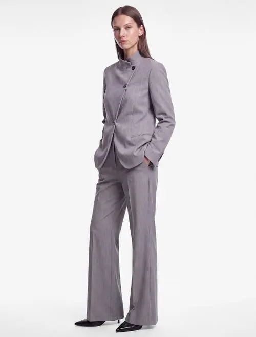 Koton Long Sleeve High Neck Asymmetric Wrap Blazer