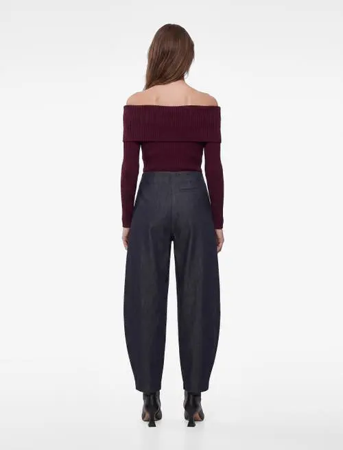 Koton High Rise Barrel Trousers