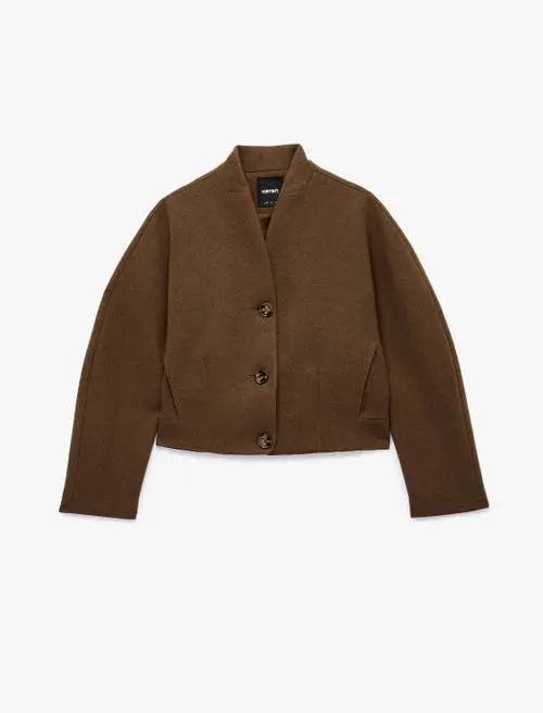 Koton Long Sleeve Varsity Collar Bomber Jacket