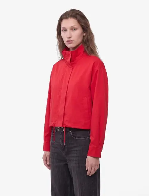 Koton Cotton Funnel Neck Gabardine Bomber Jacket