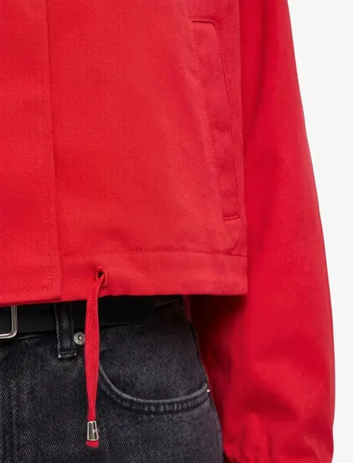Koton Cotton Funnel Neck Gabardine Bomber Jacket