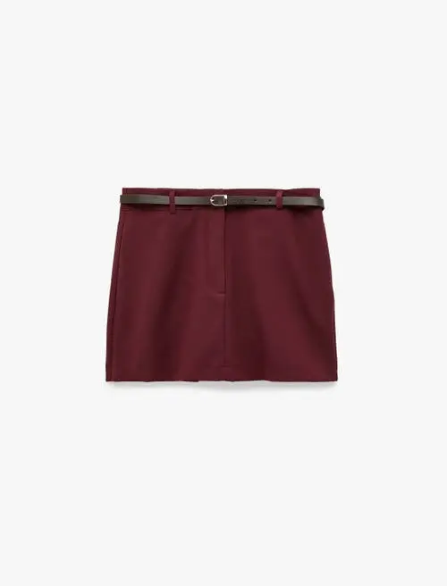 Koton Slim Fit A-line Mini Skort With Belt