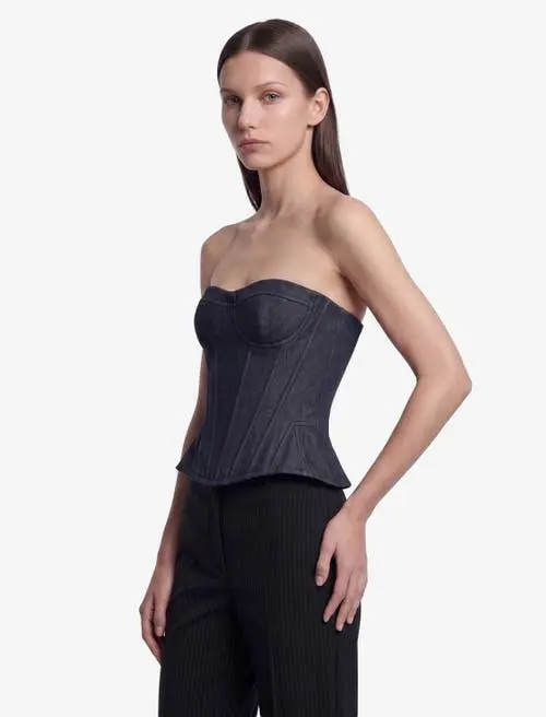 Koton Structured Strapless Corset Top With Flared Hem